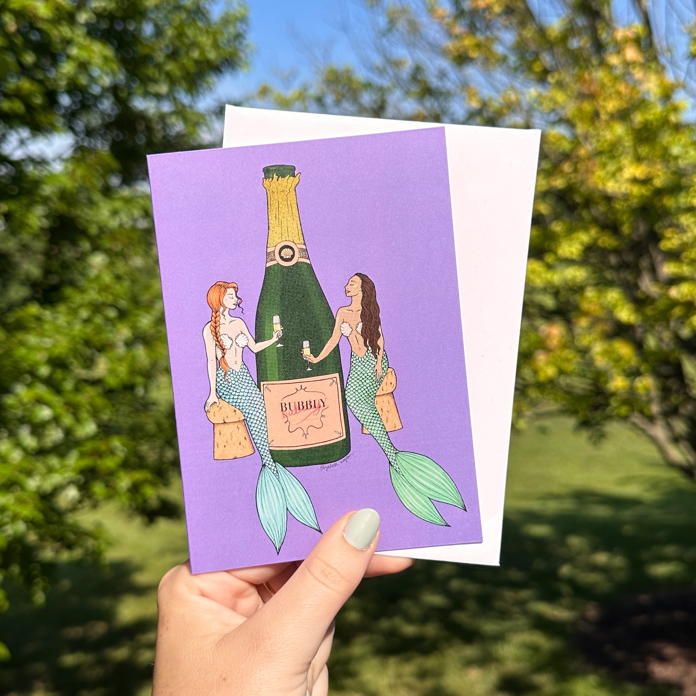 Champagne Mermaids Greeting Card – Makers of Maryland