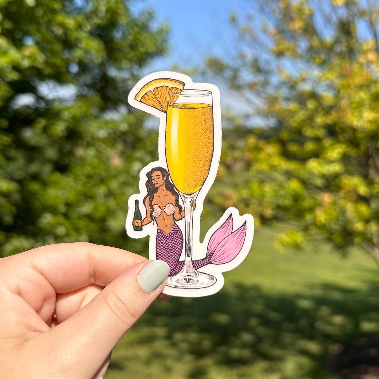 Mimosa Mermaid Sticker – Makers of Maryland