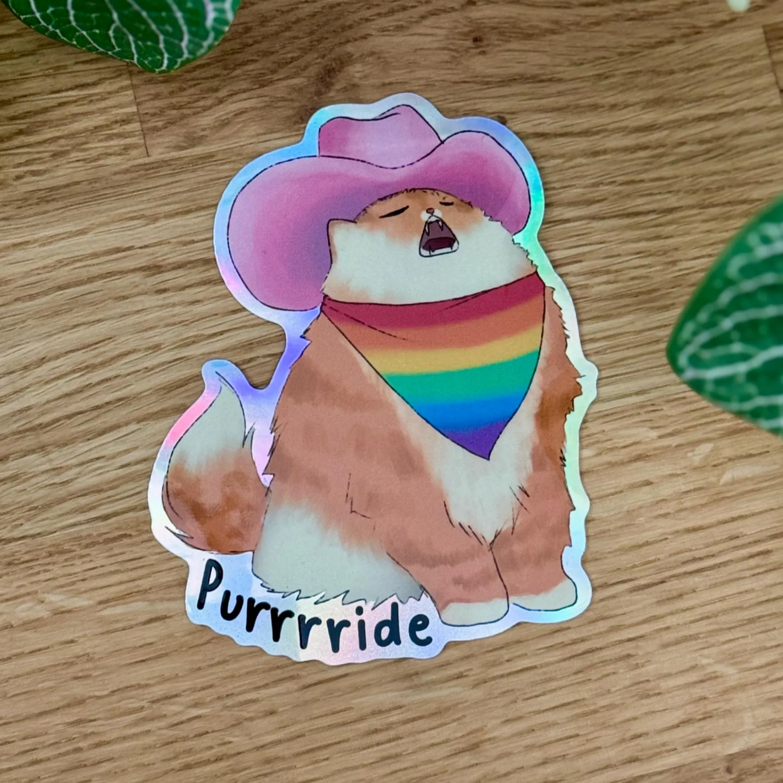 Purrrrride Yodeling Cat w/Cowboy Hat Sticker (Holo Edge) – Makers of ...